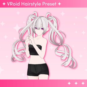VROID Hairstyle Preset | Twin Tails Hairstyle With PHYSICS | Fluffy ...