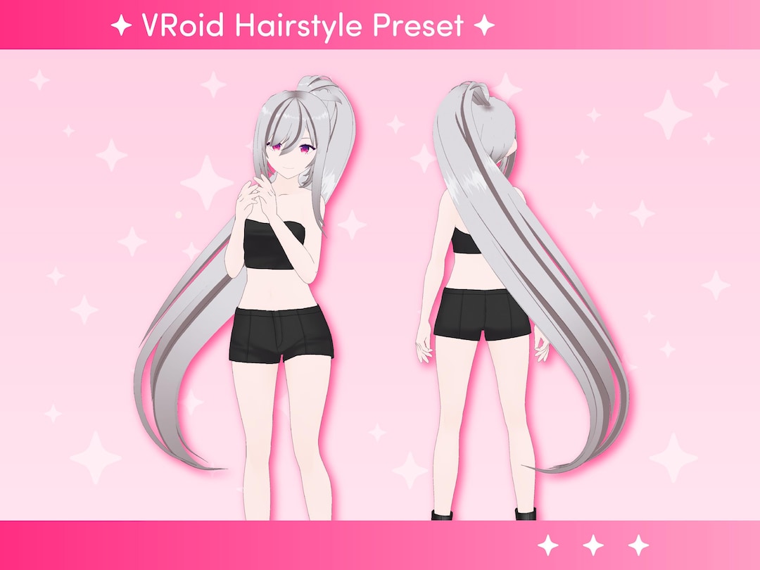 VROID Hairstyle Preset | Ponytail Hairstyle With PHYSICS | Cool | Cute ...