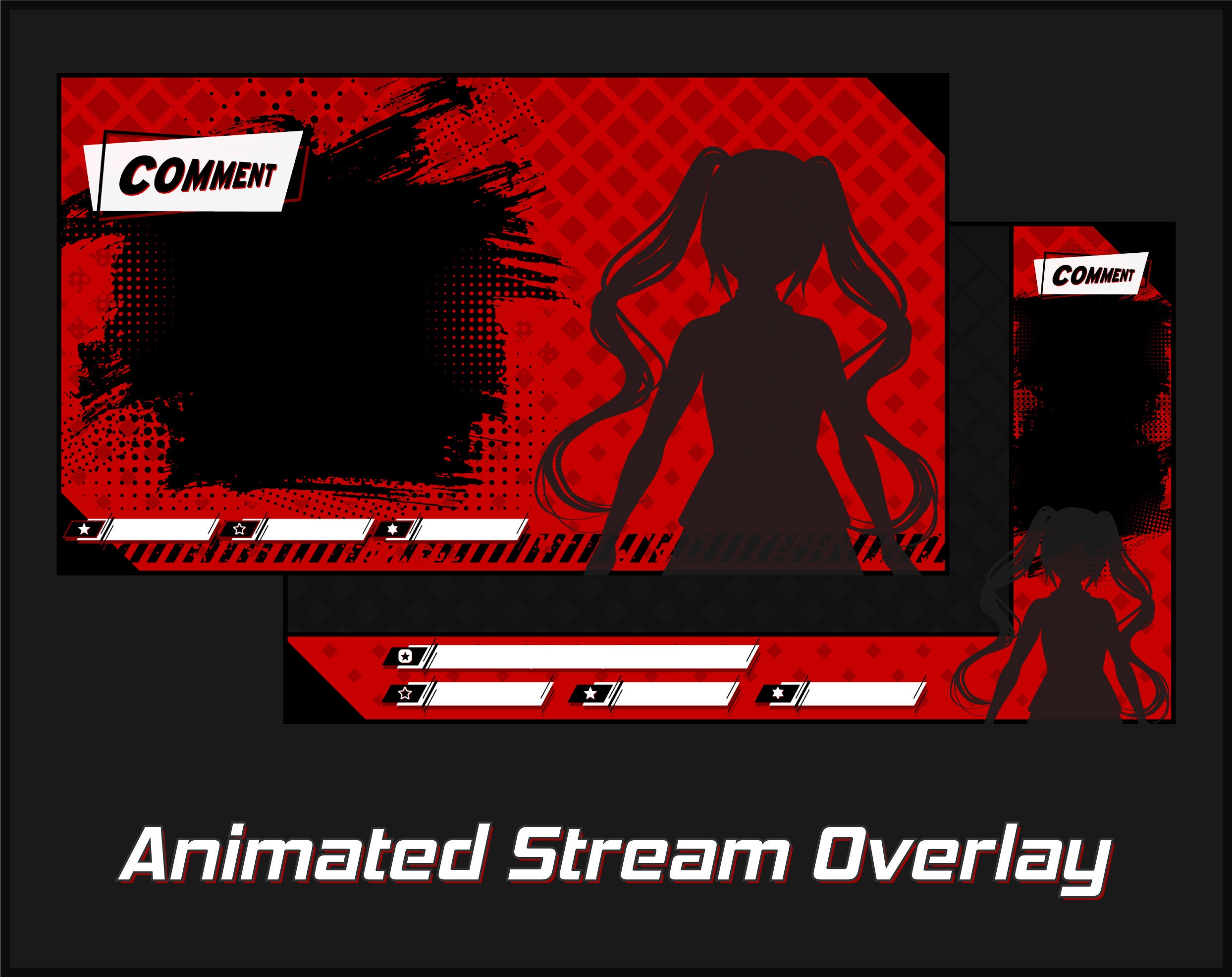 Persona 5 Inspired Animated Stream Overlay Set - Etsy