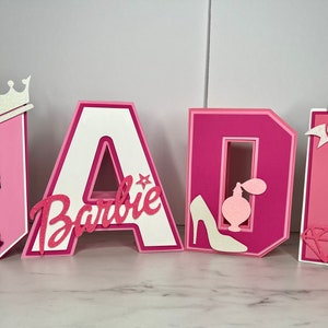 Barbie, Barbie 3D Letters, Barbie Party, Barbie Birthday, Barbie ...