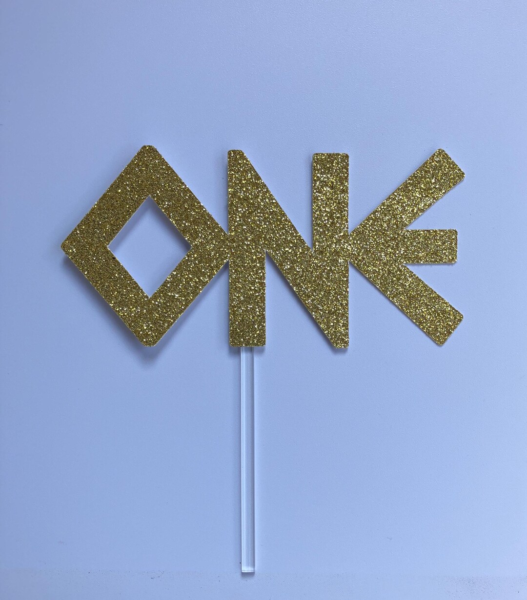First Birthday Cake Topper. Greek Style - ONE - Glitter Gold Cardstock ...