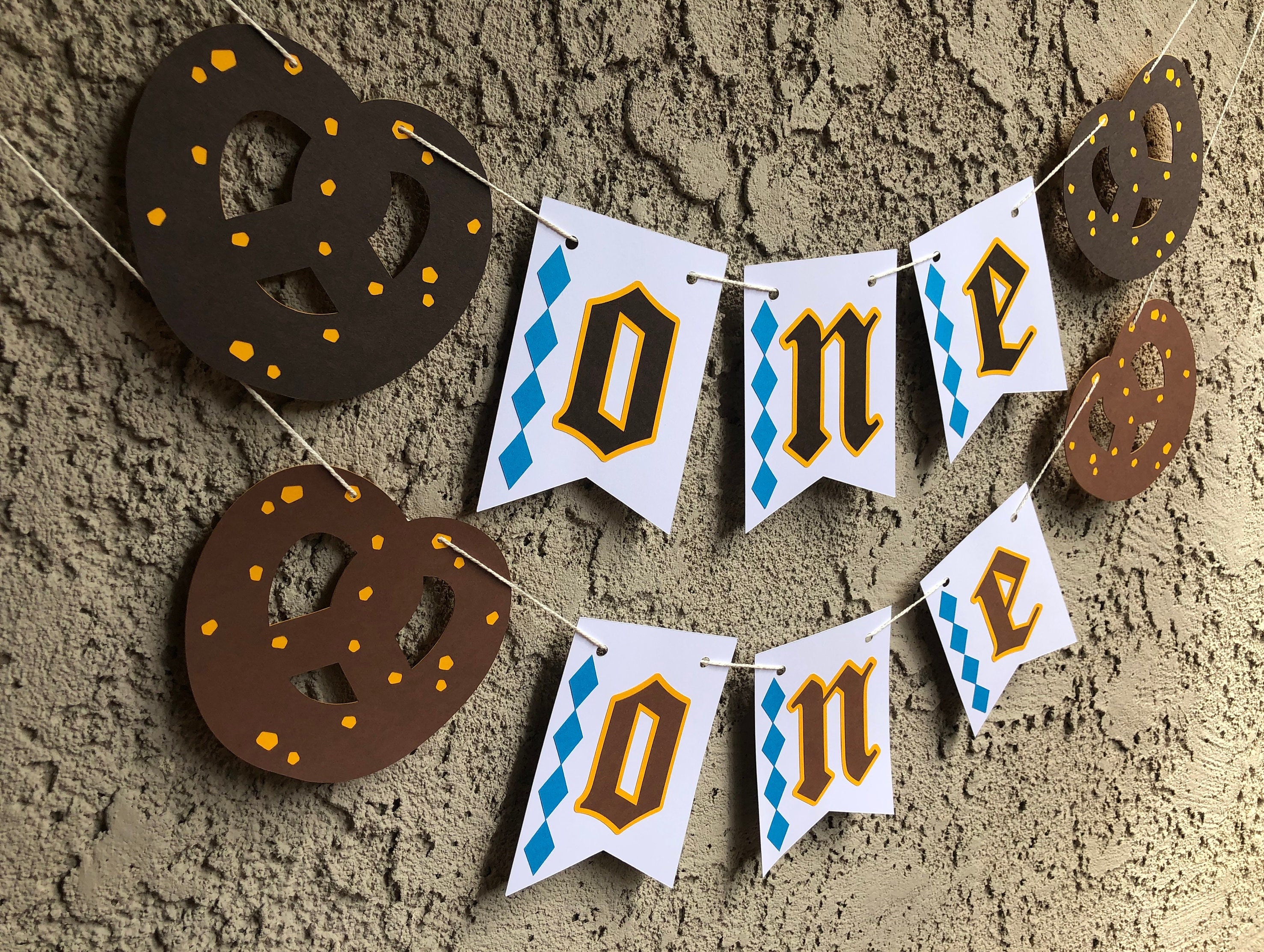 Pretzel First Birthday Banner. ONE Pretzel Banner. Oktoberfest - Etsy