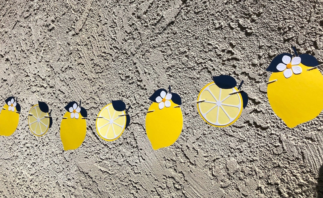 Lemon Garland. Citrus Cardstock Decoration. - Etsy