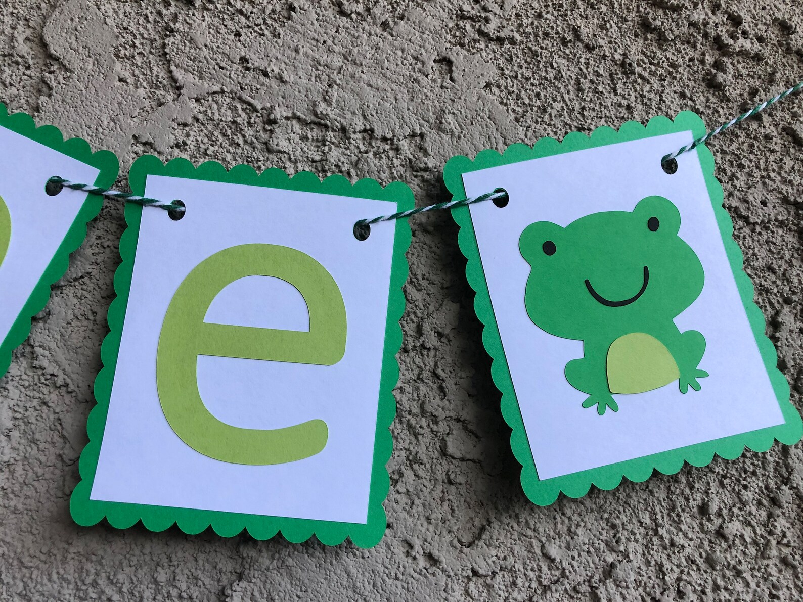 Frog First Birthday Banner. Green Frog one - Etsy