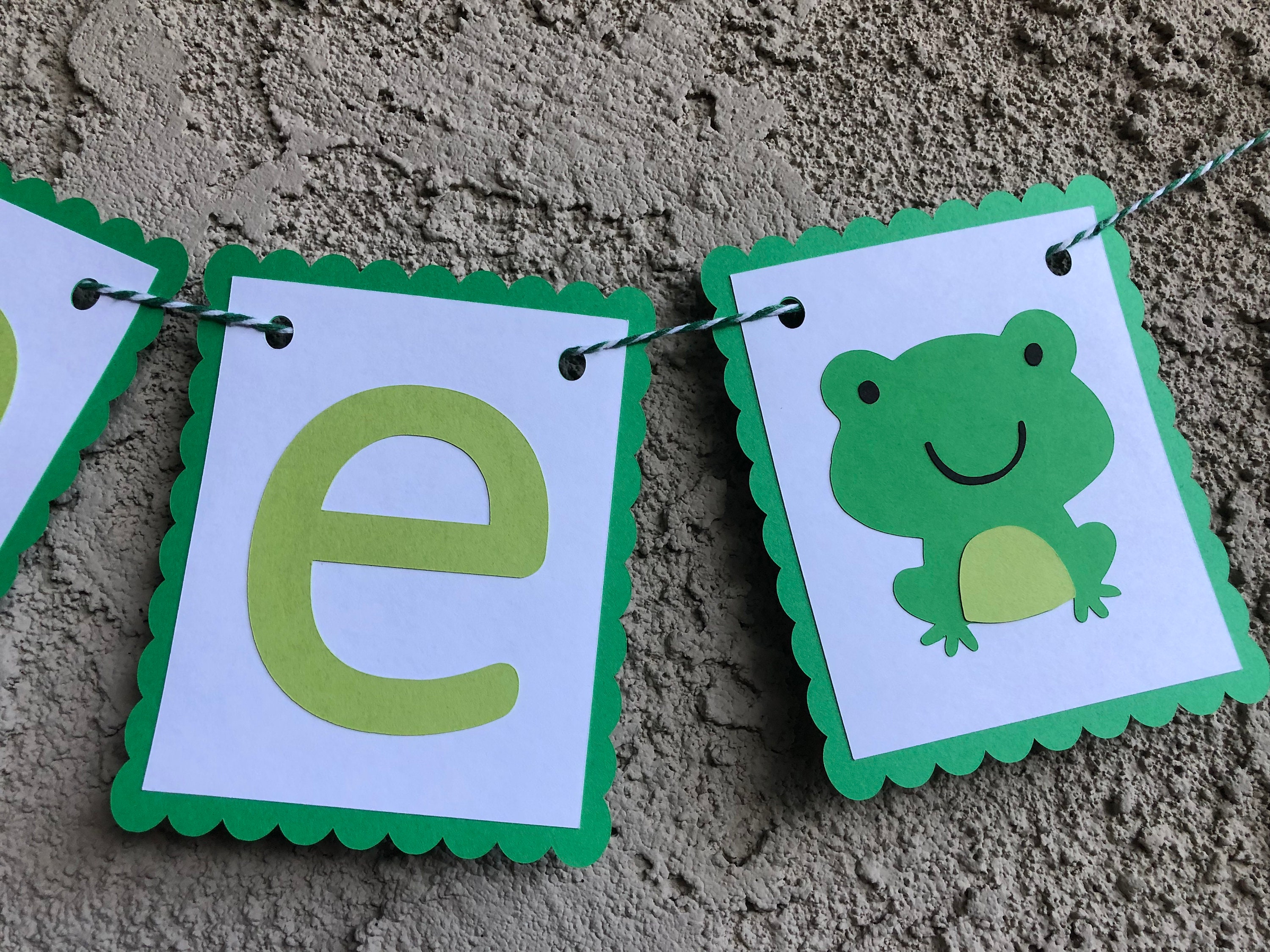 Frog First Birthday Banner. Green Frog one - Etsy