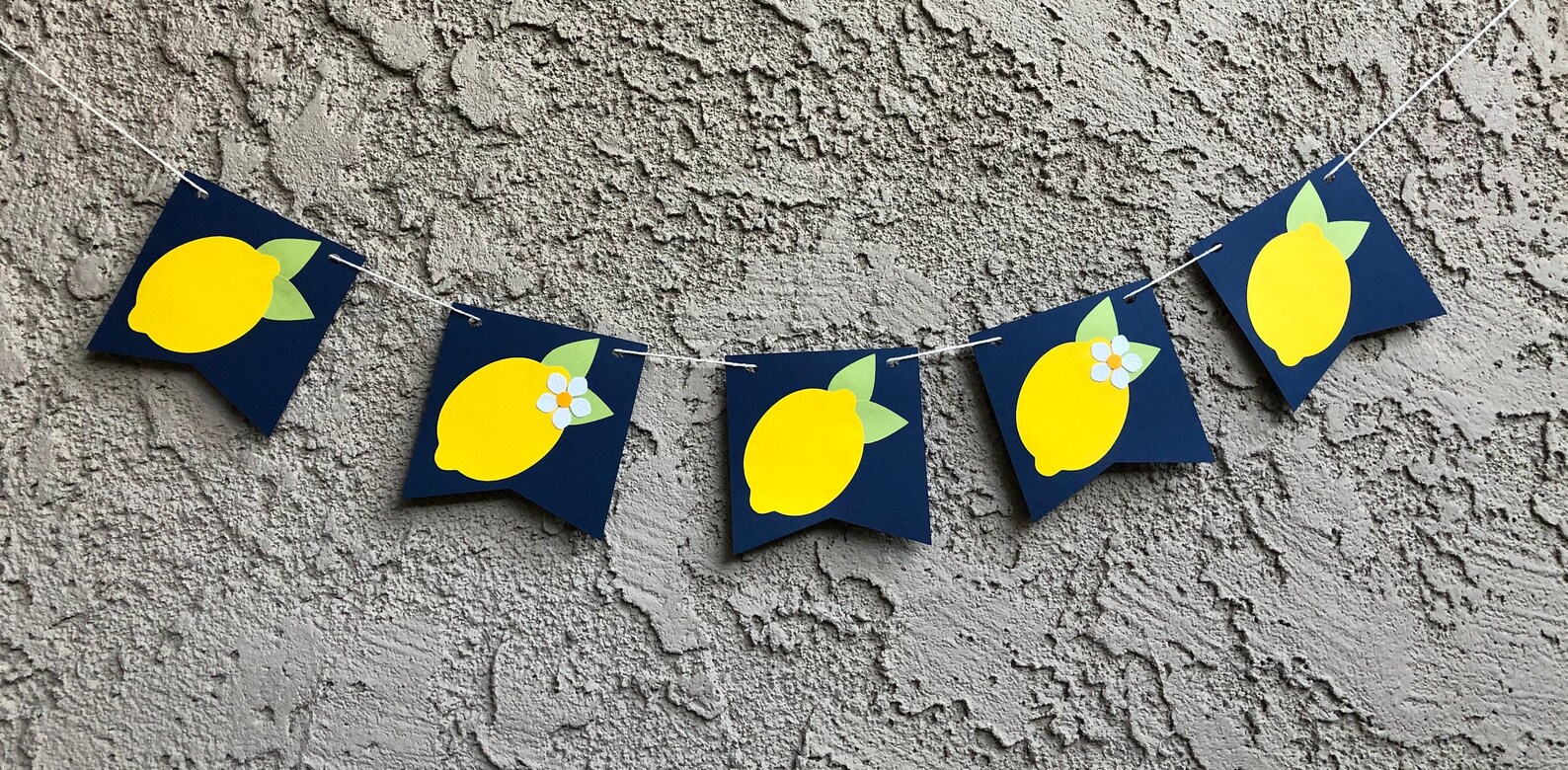 Mediterranean Style Lemon Banner. Wedding Lemon Banner. Bridal Shower ...