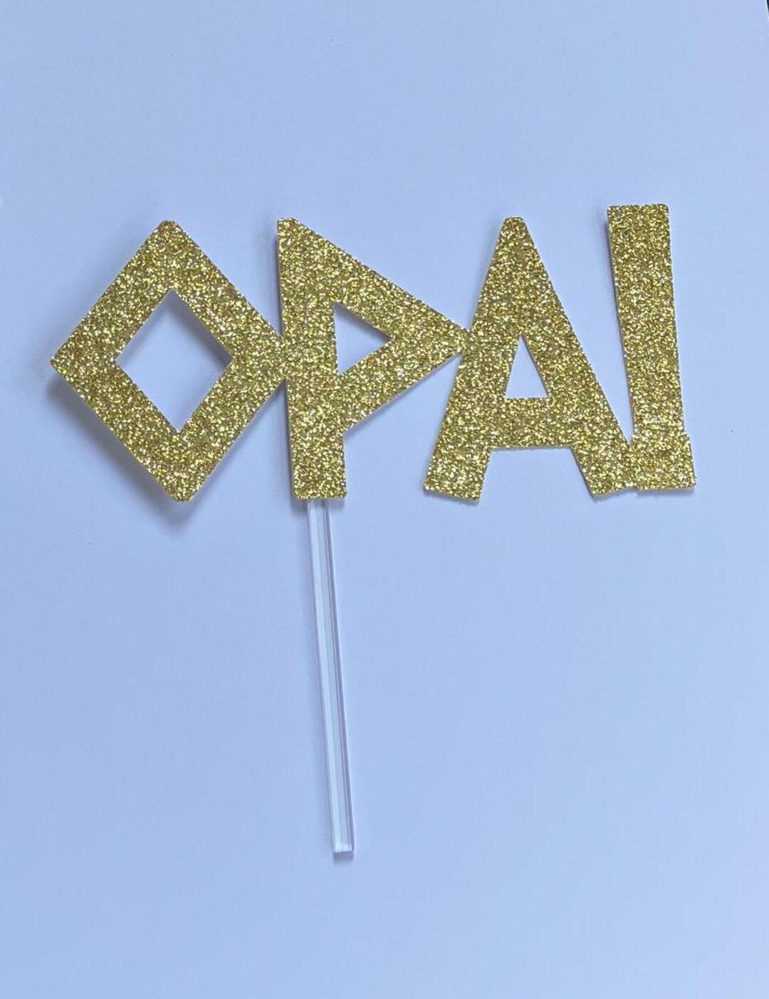 OPA Greek Style Cake Topper. Glitter Gold Topper. - Etsy