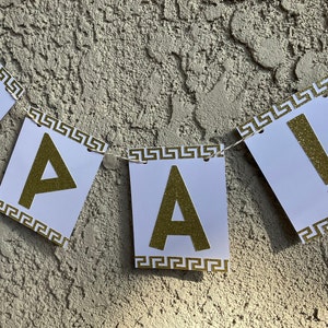 OPA! Greek Banner. White and Glitter Gold Cardstock. - Etsy