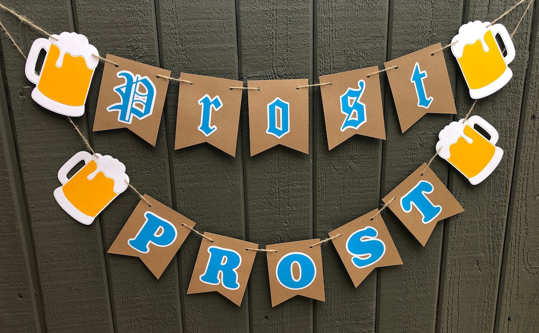 Prost cheers Oktoberfest Banner. Beer Mugs Prost - Etsy