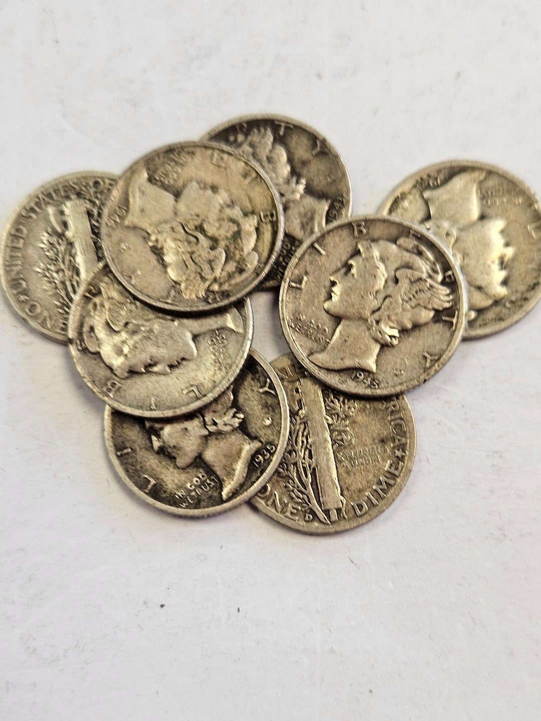 100 Silver Coin Mercury Dime Dollar Junk Silver 90% Silver - Etsy