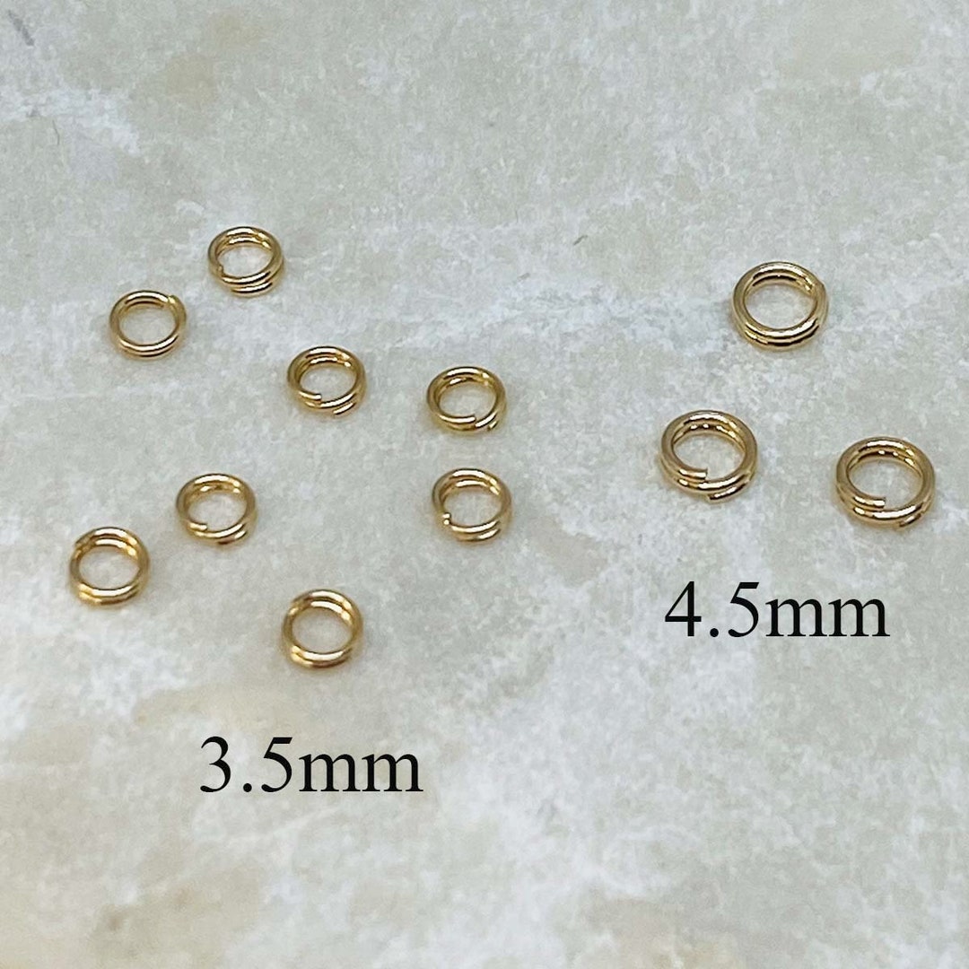 Gold Filled Round Split Rings / 3.5mm or 4.5mm Split Rings - Etsy