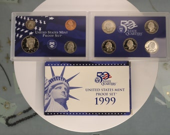 1999-S United States Mint Proof Set W/ Original Box Proof Coins Mint ...