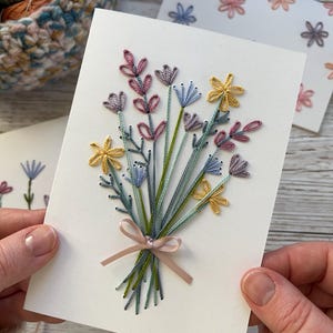 Flower Garden Embroidered Card Designs: Hand Sewn Card Instructions ...