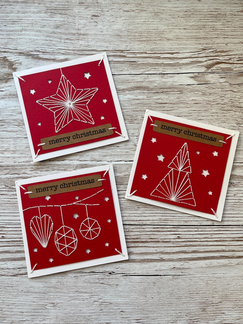 DIY Christmas Card Stitch Kit: Eco-friendly Embroidery Craft - Etsy