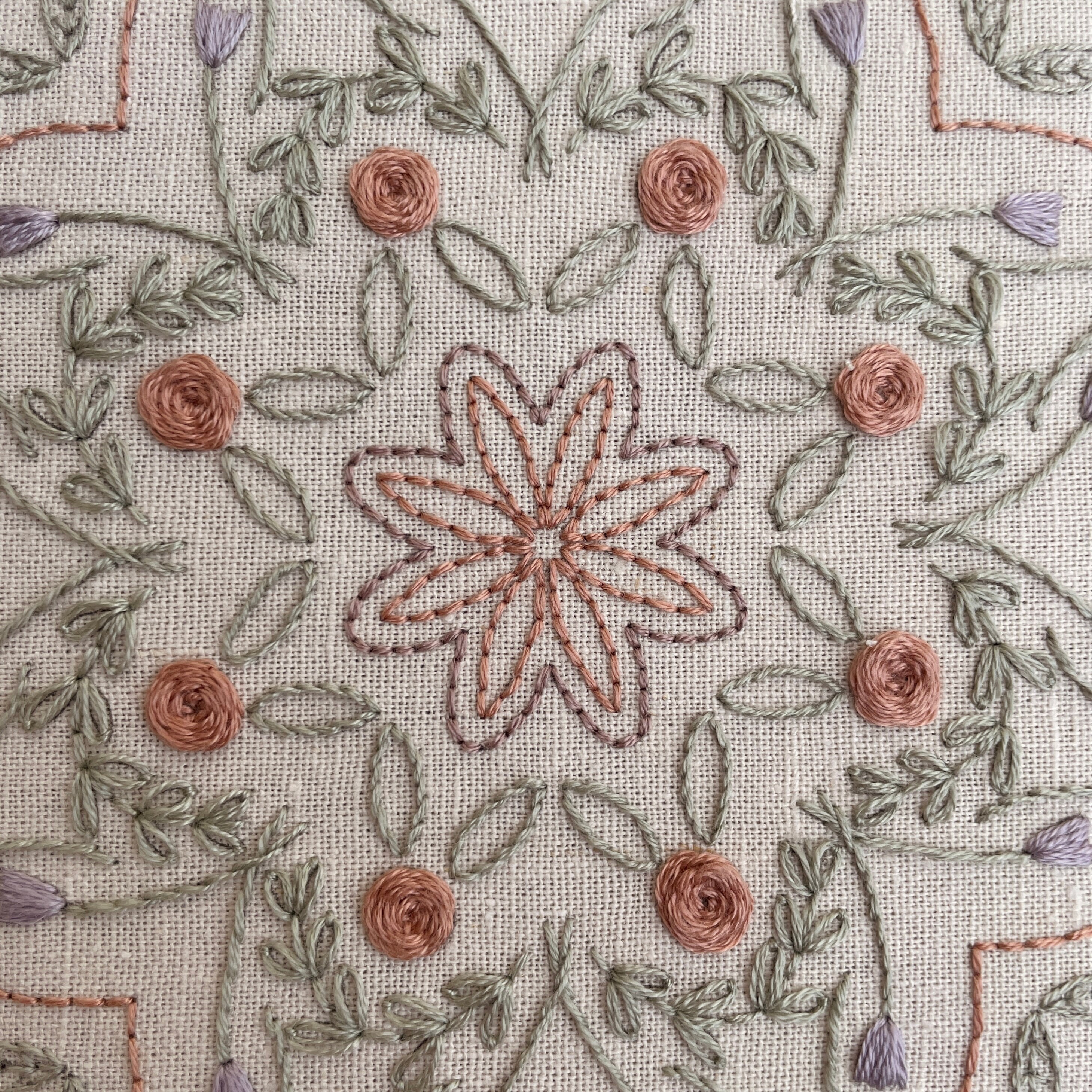 Vintage Rose Mandala Embroidery Pattern: Beginner Sewing Design (PDF ...