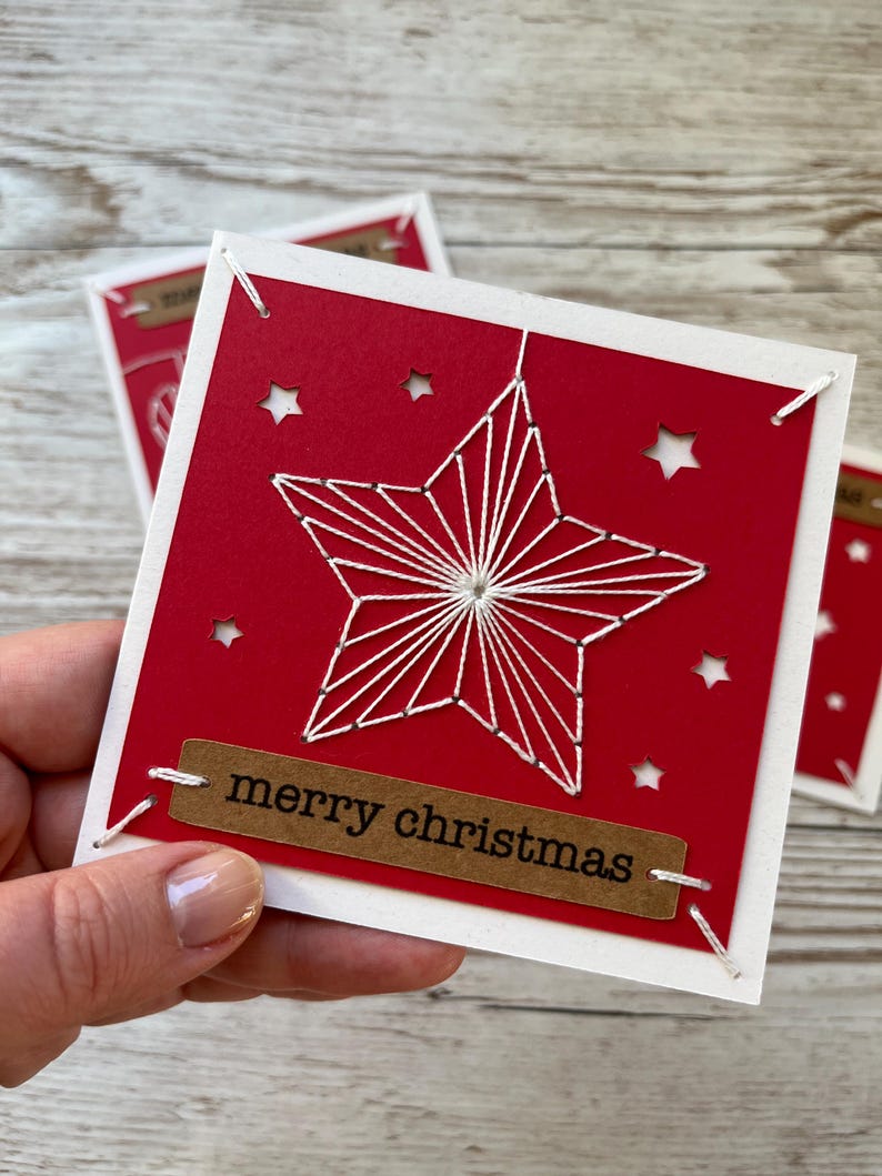 DIY Christmas Card Stitch Kit: Eco-friendly Embroidery Craft - Etsy