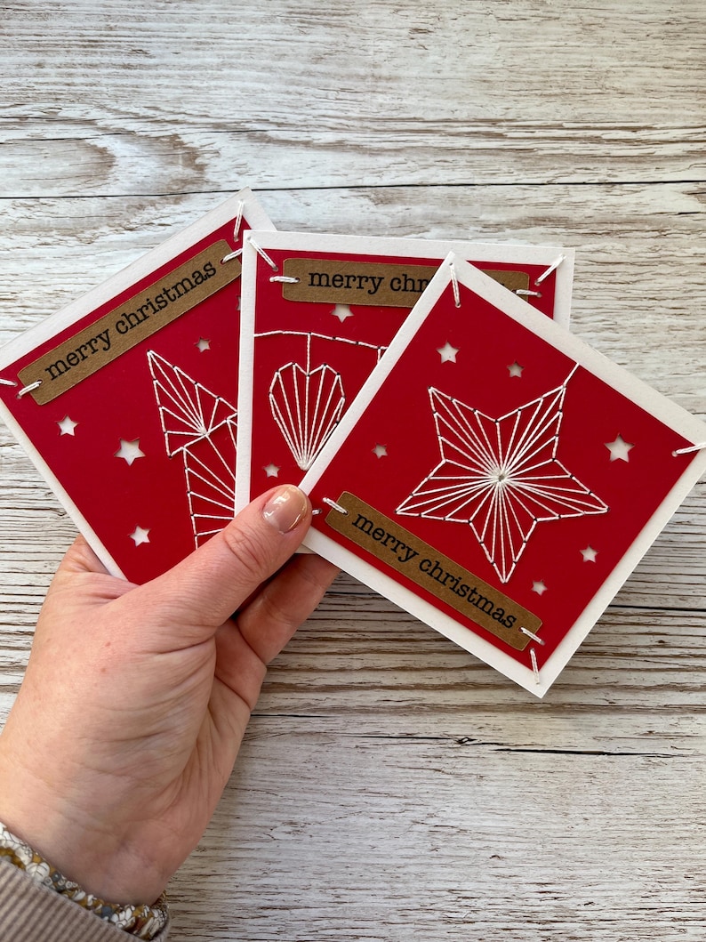 DIY Christmas Card Stitch Kit: Eco-friendly Embroidery Craft - Etsy