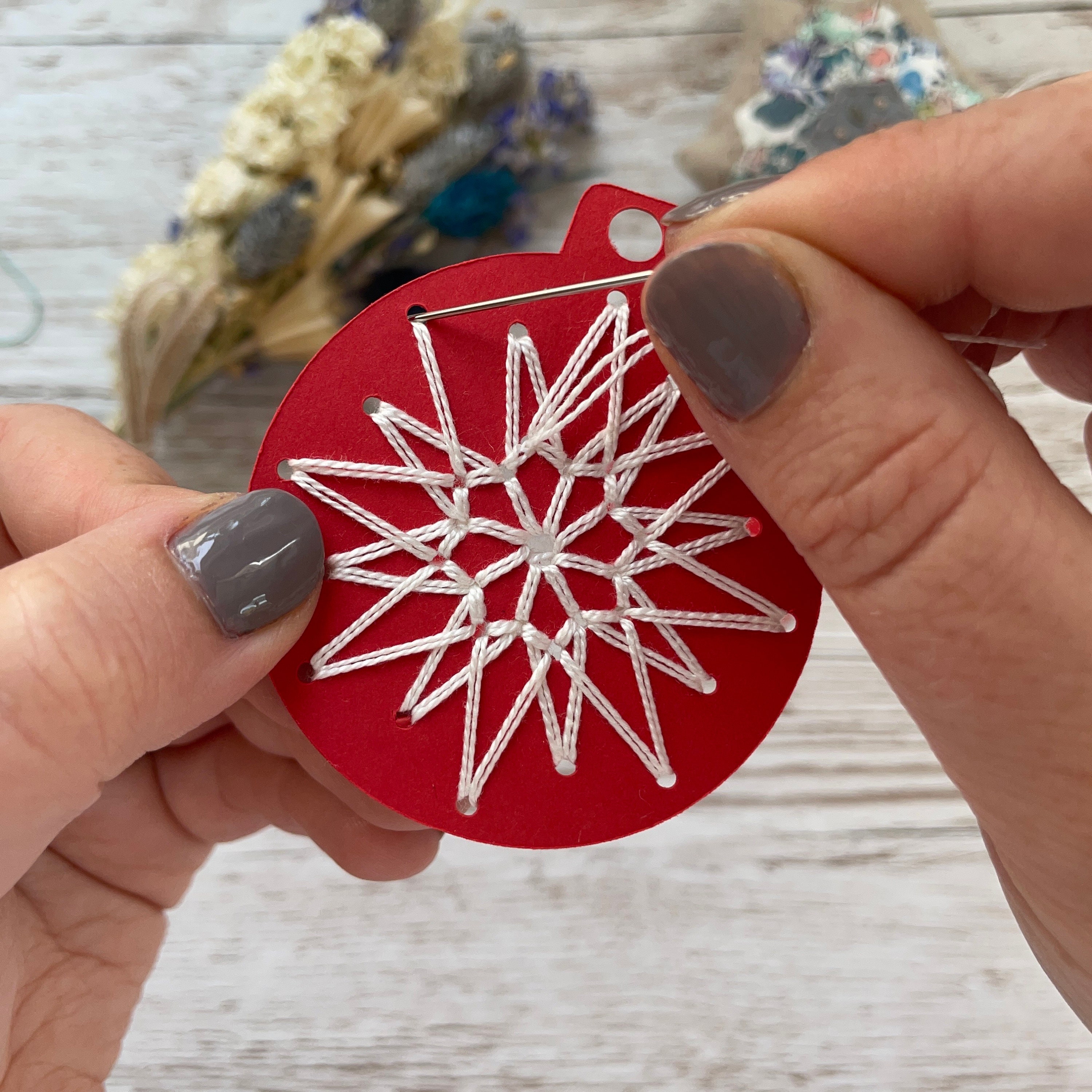 Stitch Your Own Christmas Bauble Decorations Embroidered - Etsy UK