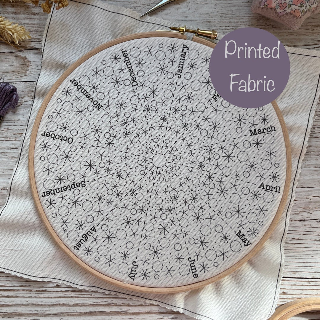 A Flower a Day Printed Embroidery Fabric, Temperature Embroidery ...