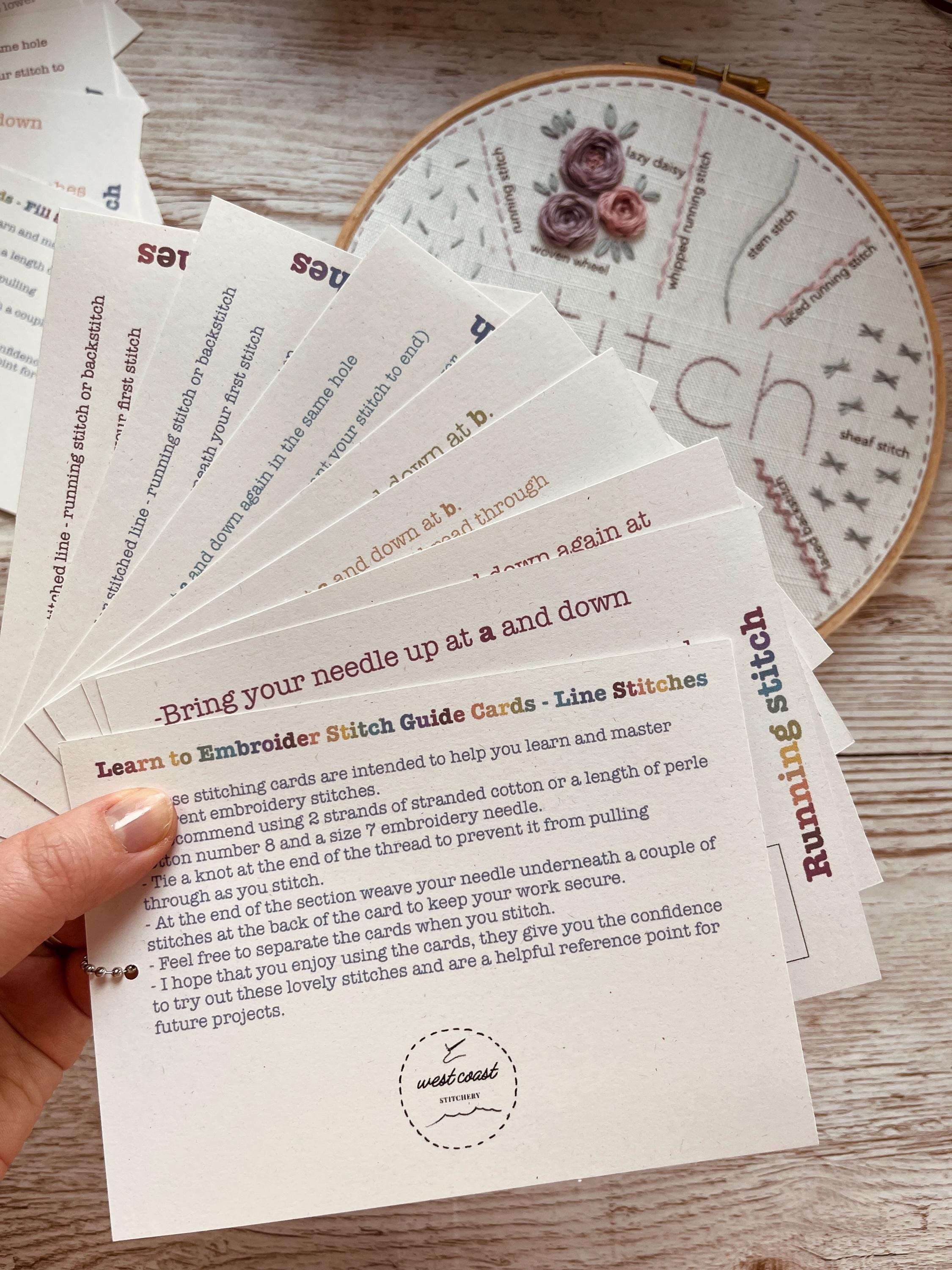 Embroidery Stitch Guide Cards: Beginner DIY Craft (PDF Pattern) - Etsy
