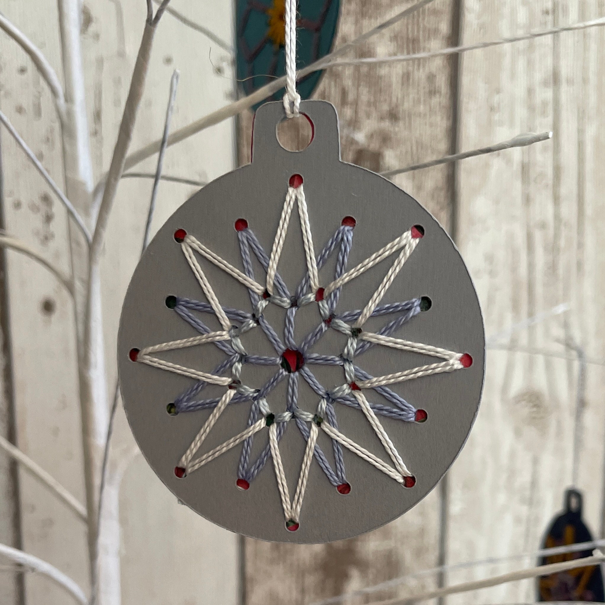 Stitch Your Own Christmas Bauble Decorations Embroidered - Etsy UK