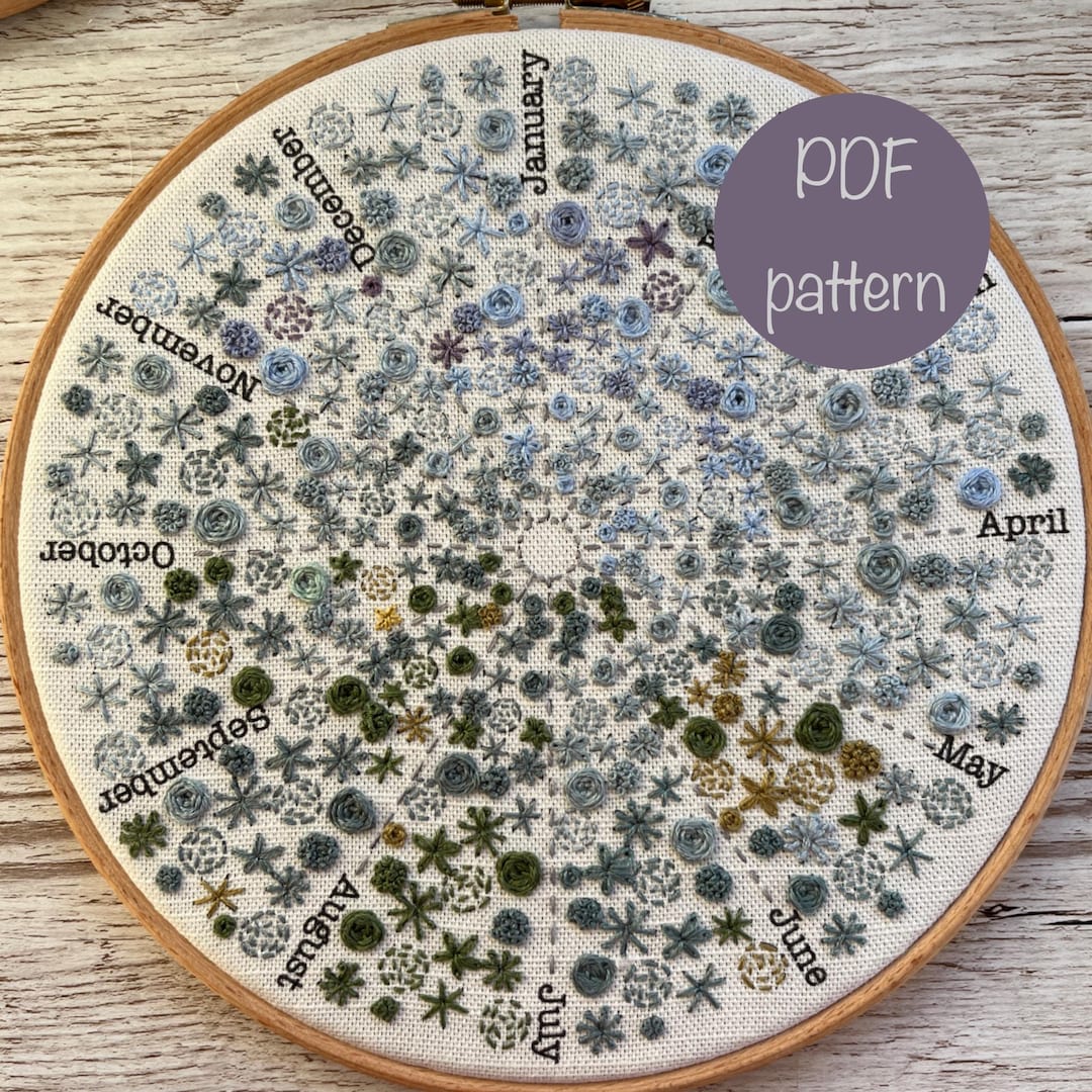 PDF Flower a Day Embroidery Design, Instant Download Temperature ...