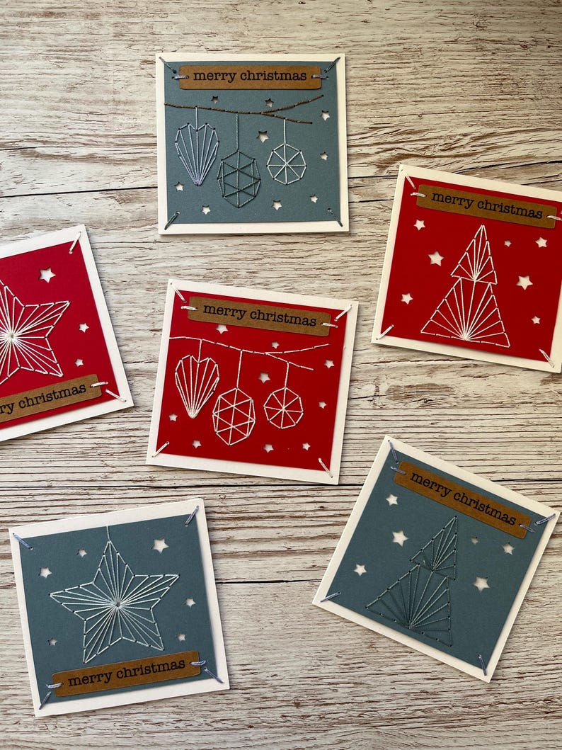DIY Christmas Card Stitch Kit: Eco-friendly Embroidery Craft - Etsy