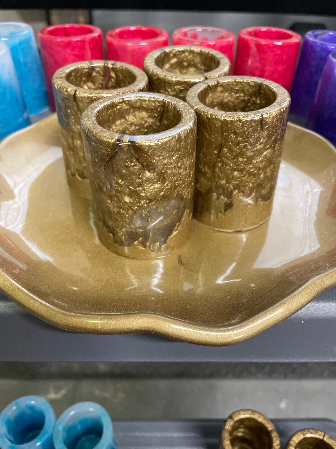 Gold Resin Shot Glasses - Etsy