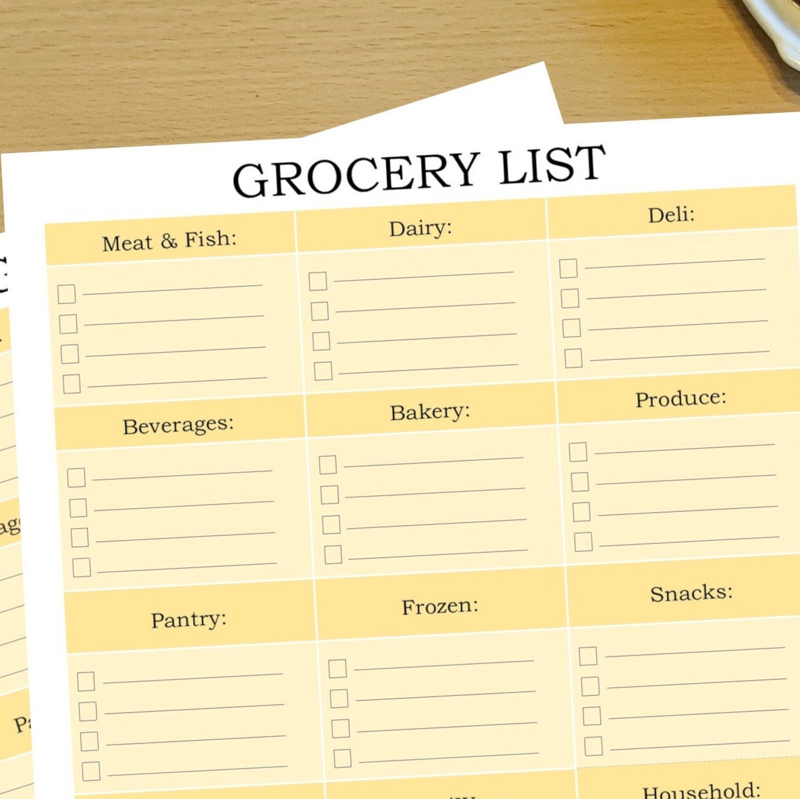 Weekly Grocery List #1 - Printable/digital Download - Etsy