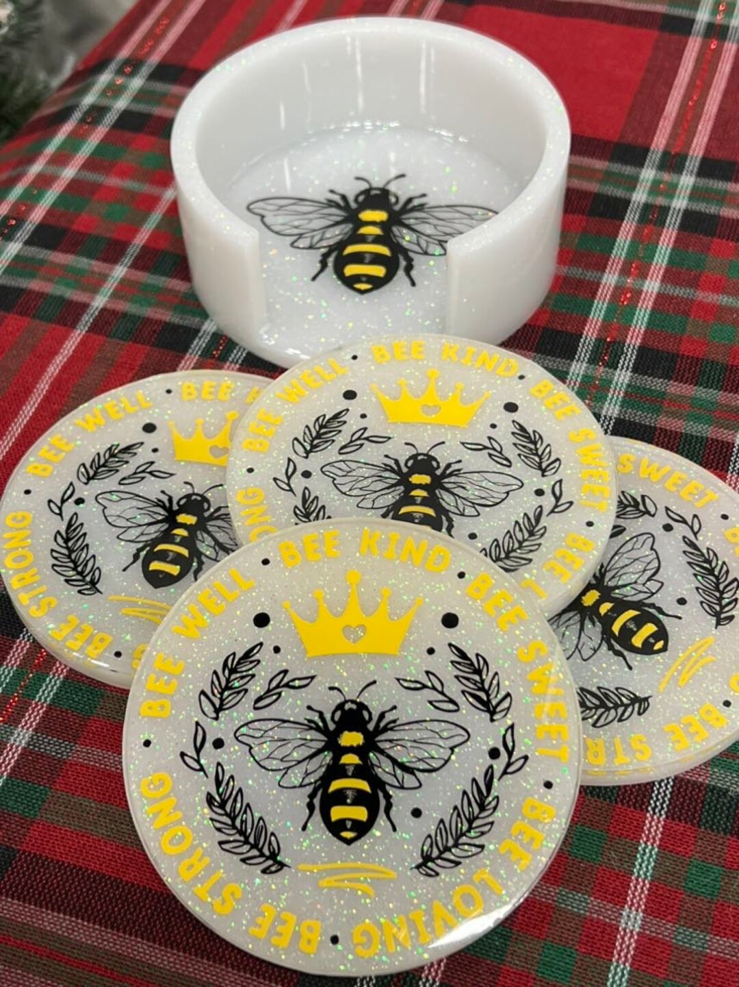 Honey Bee Coasters - Etsy