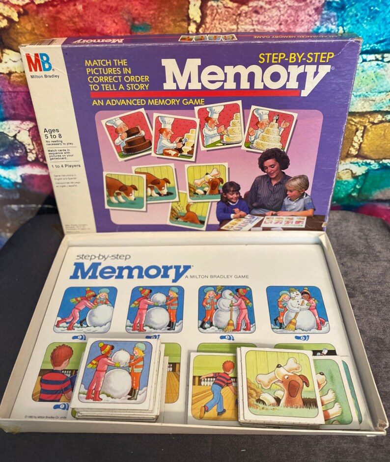Vintage Step by Step Memory Game by Milton Bradley 1986 match the ...