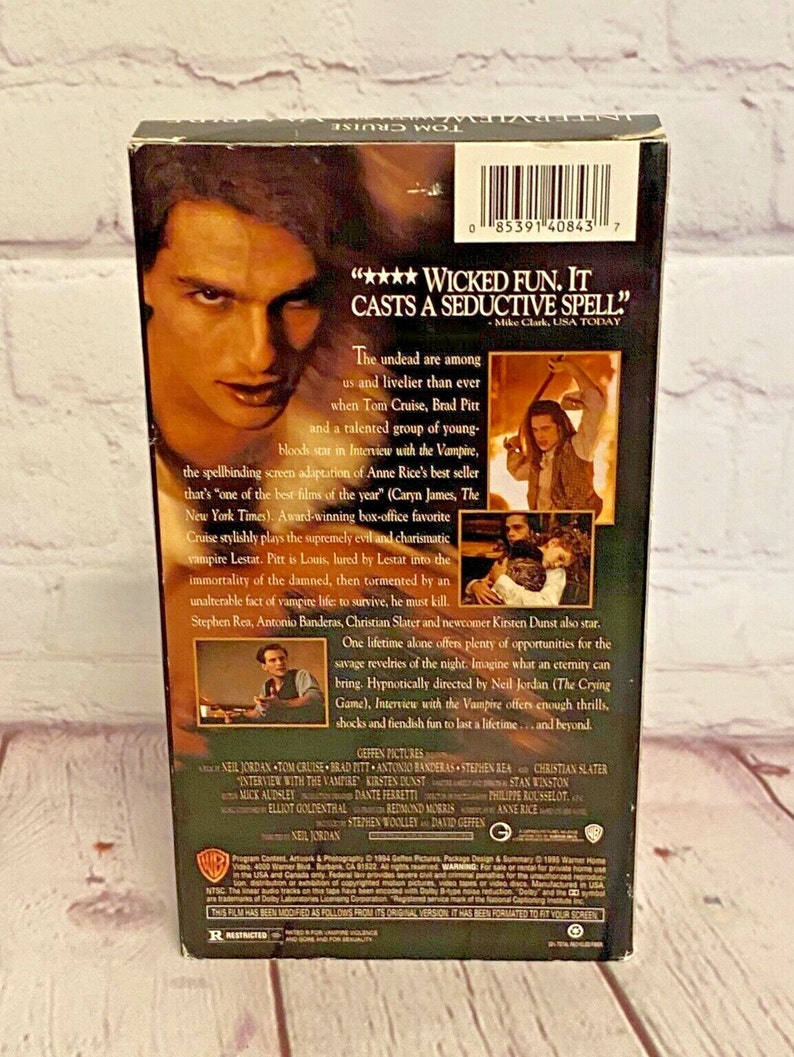 Interview With the Vampire VHS by Warner Home Video 1994 Rated R ...