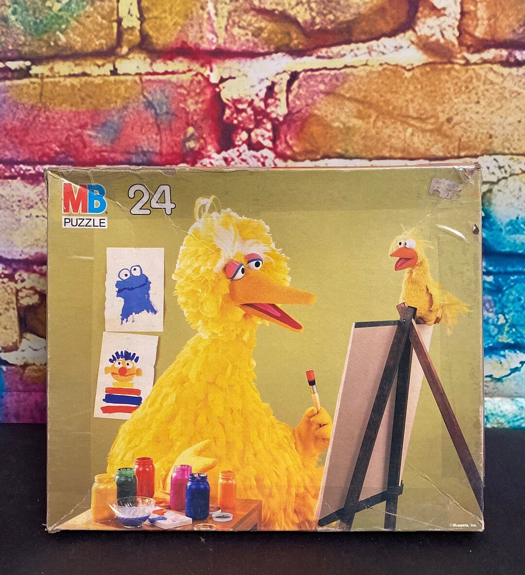 Vintage Sesame Street Big Bird "painting on an Easel" Scene - 24 Piece ...