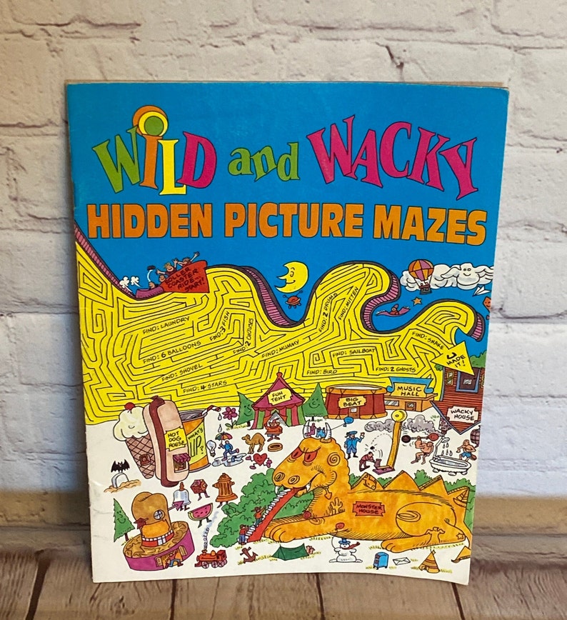 Wild and Wacky Hidden Picture Mazes by Kids Books Inc 1994 - Etsy