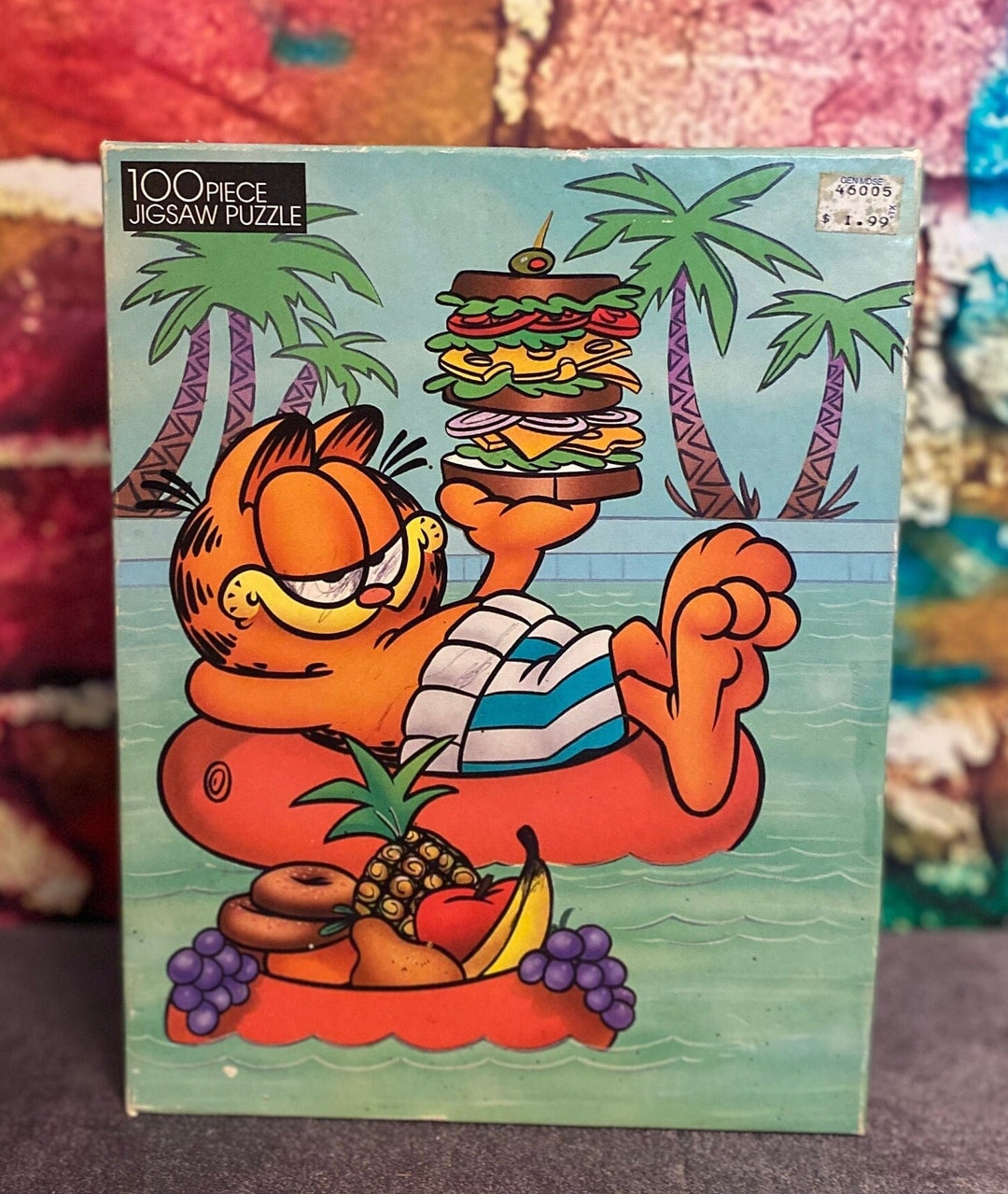 Vintage Garfield "sandwich & Pool Time" 100 Piece Puzzle by Golden ...