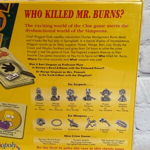 Brand New "the Simpsons Clue" by Parker Brothers 2000 | Classic ...