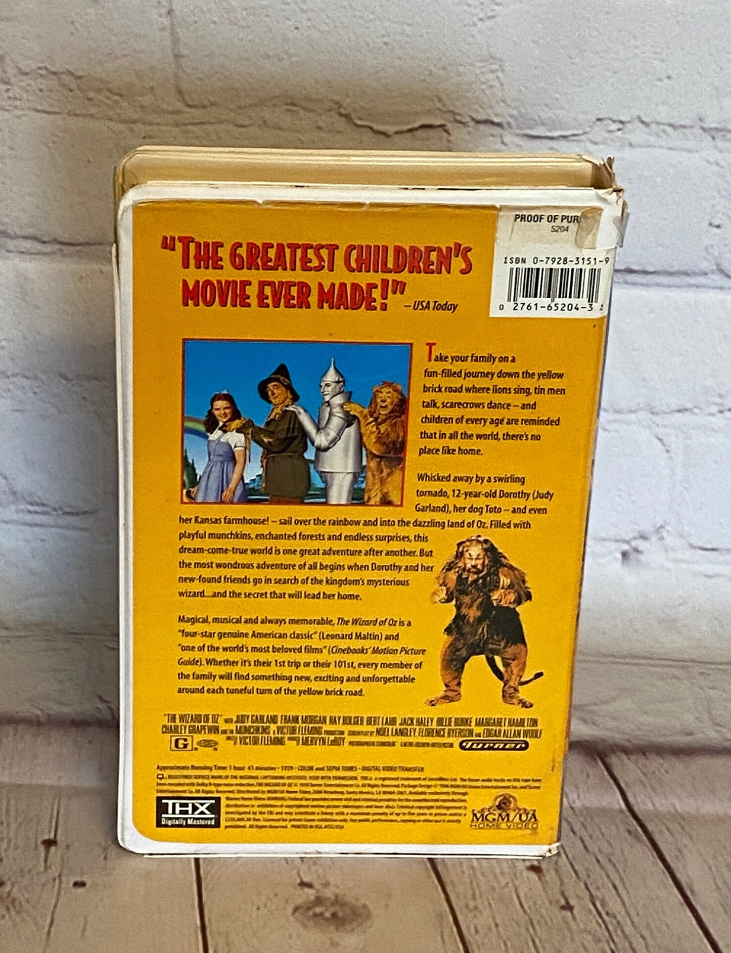 The Wizard of Oz VHS by MGM/UA Home Video 1996 Rated G Run Time 1 Hr 41 ...