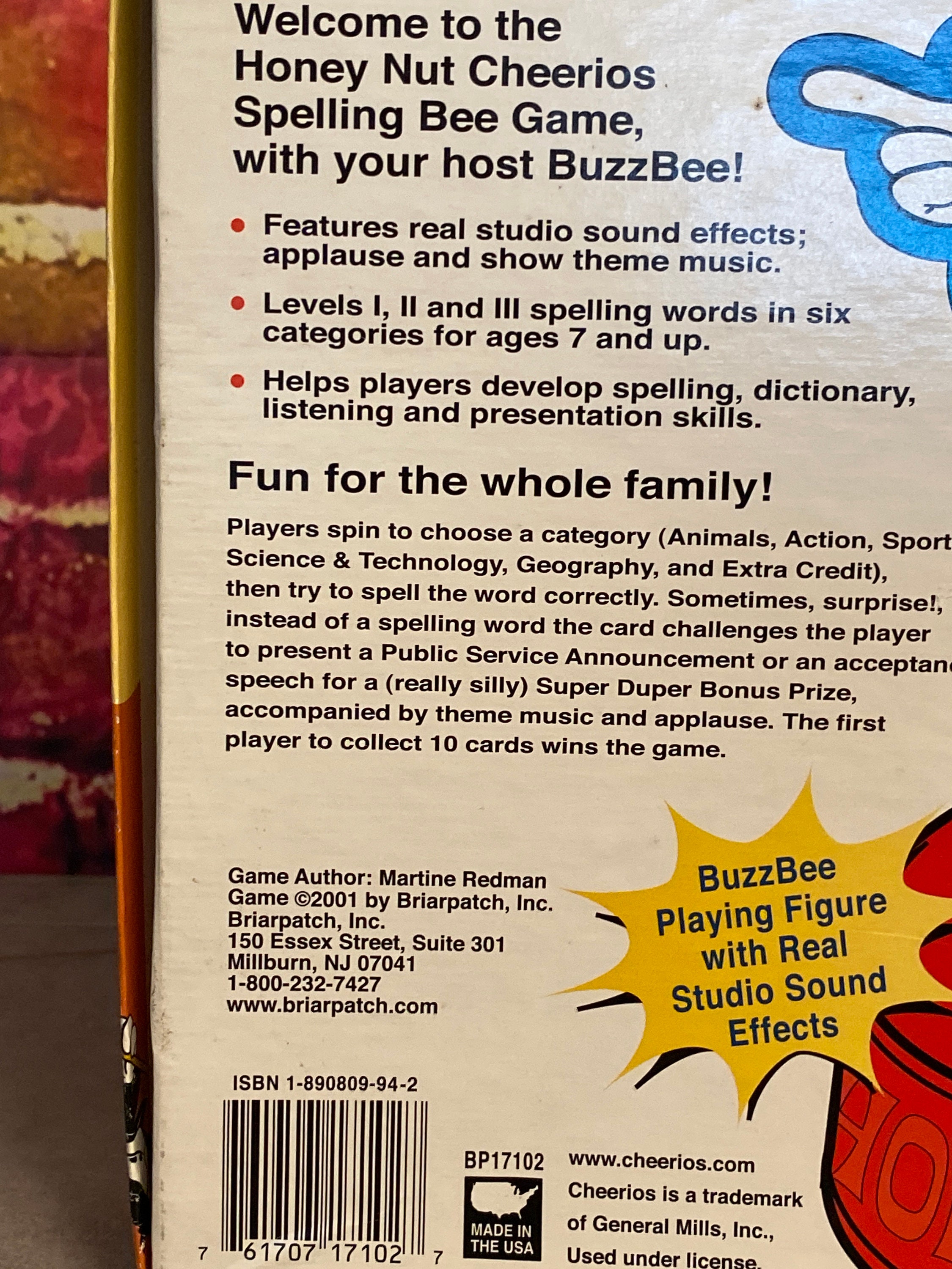 Honey Nut Cheerios Spelling Bee Board Game by Briarpatch 2001 - Etsy