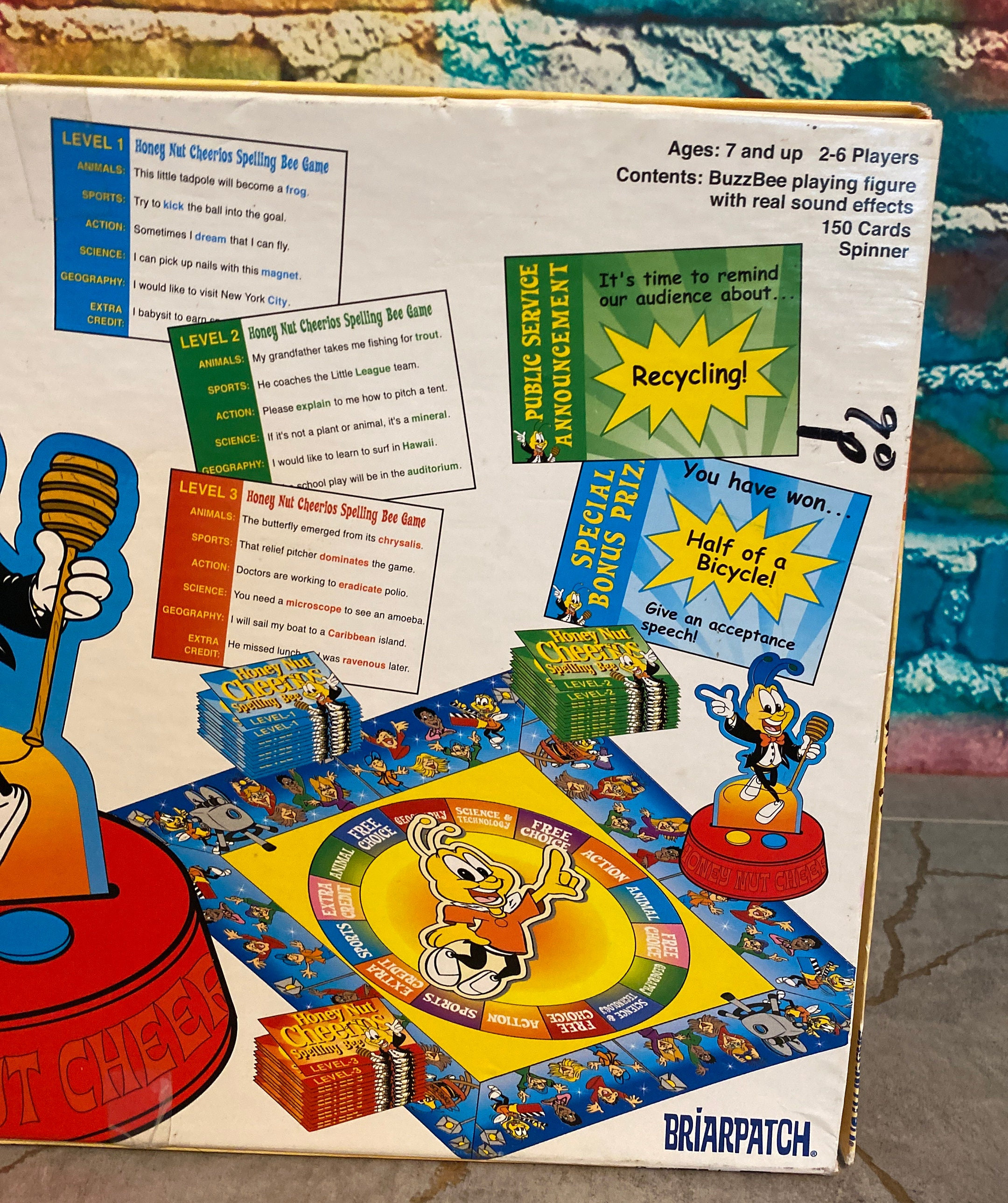 Honey Nut Cheerios Spelling Bee Board Game by Briarpatch 2001 - Etsy