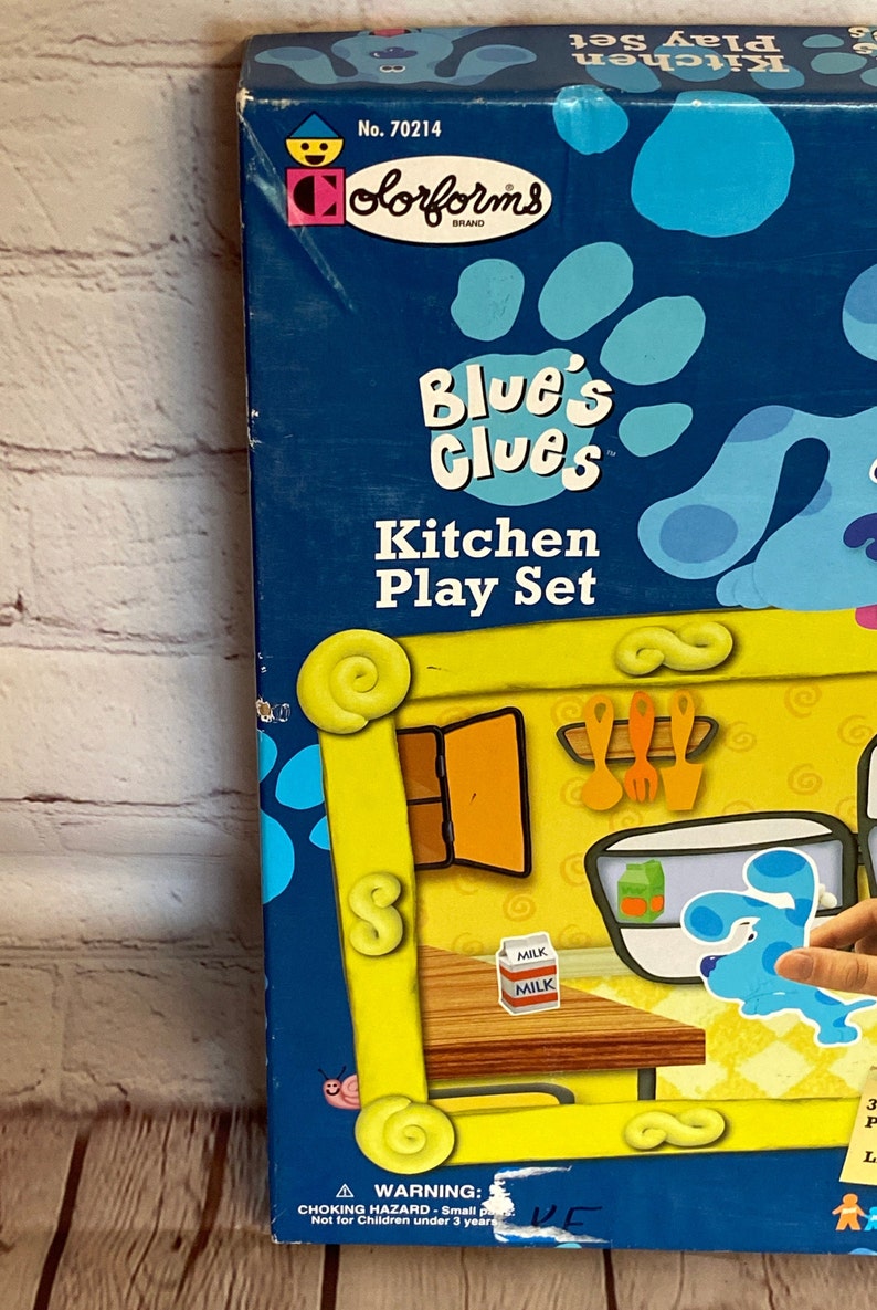 Blue's Clues Kitchen Playset by Colorform 1998 With 32 Colorforms ...