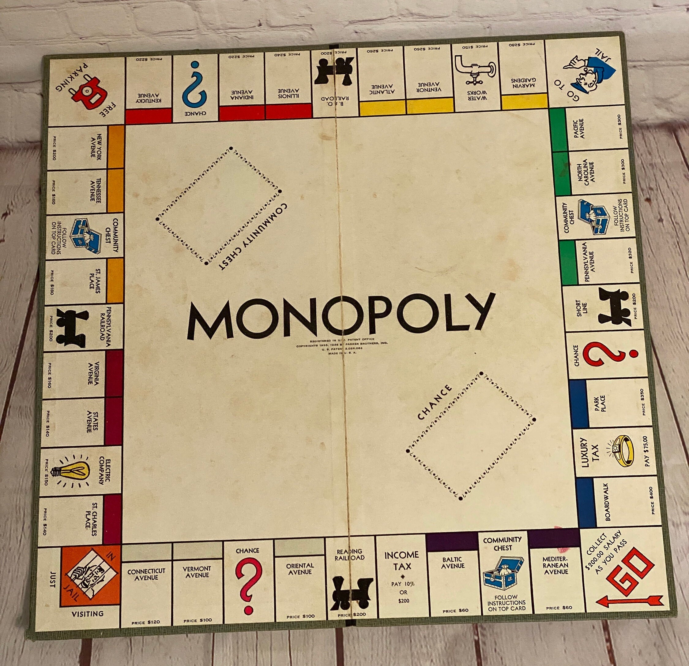 Vintage 1946 Monopoly Game | Parker Brothers White Box Set - Etsy