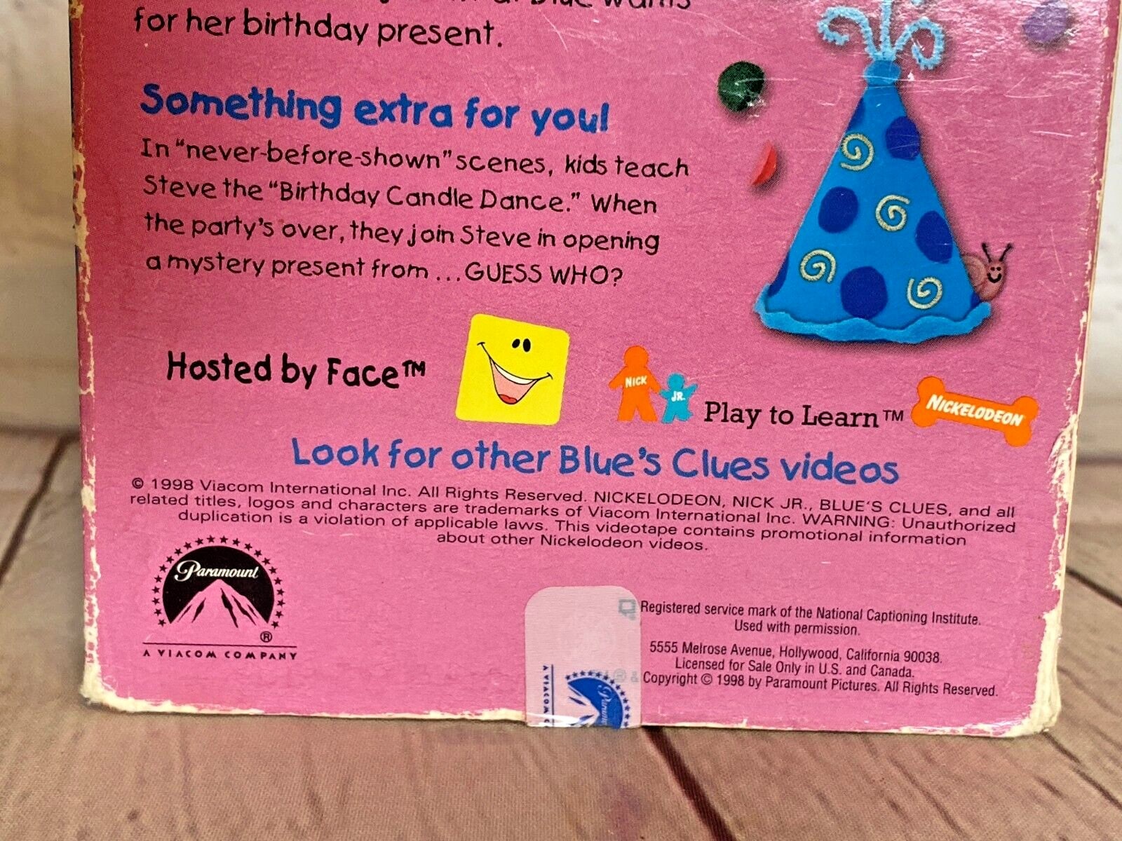 Blue's Clues blue's Birthday VHS by Paramount 1998 NR and Runtime ...