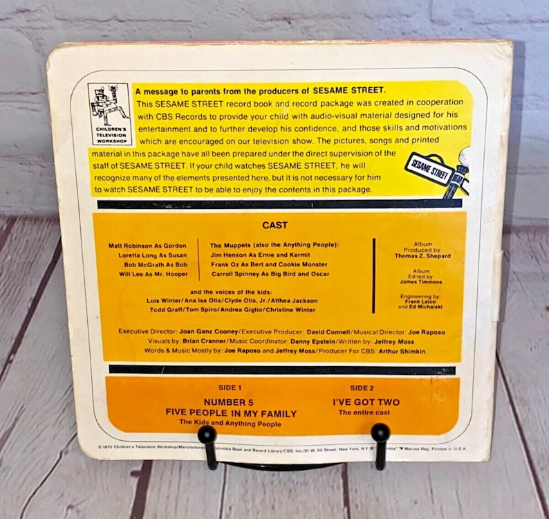 Numbers the Sesame Street Book & Record by Columbia 1970 | 7" 45RPM ...