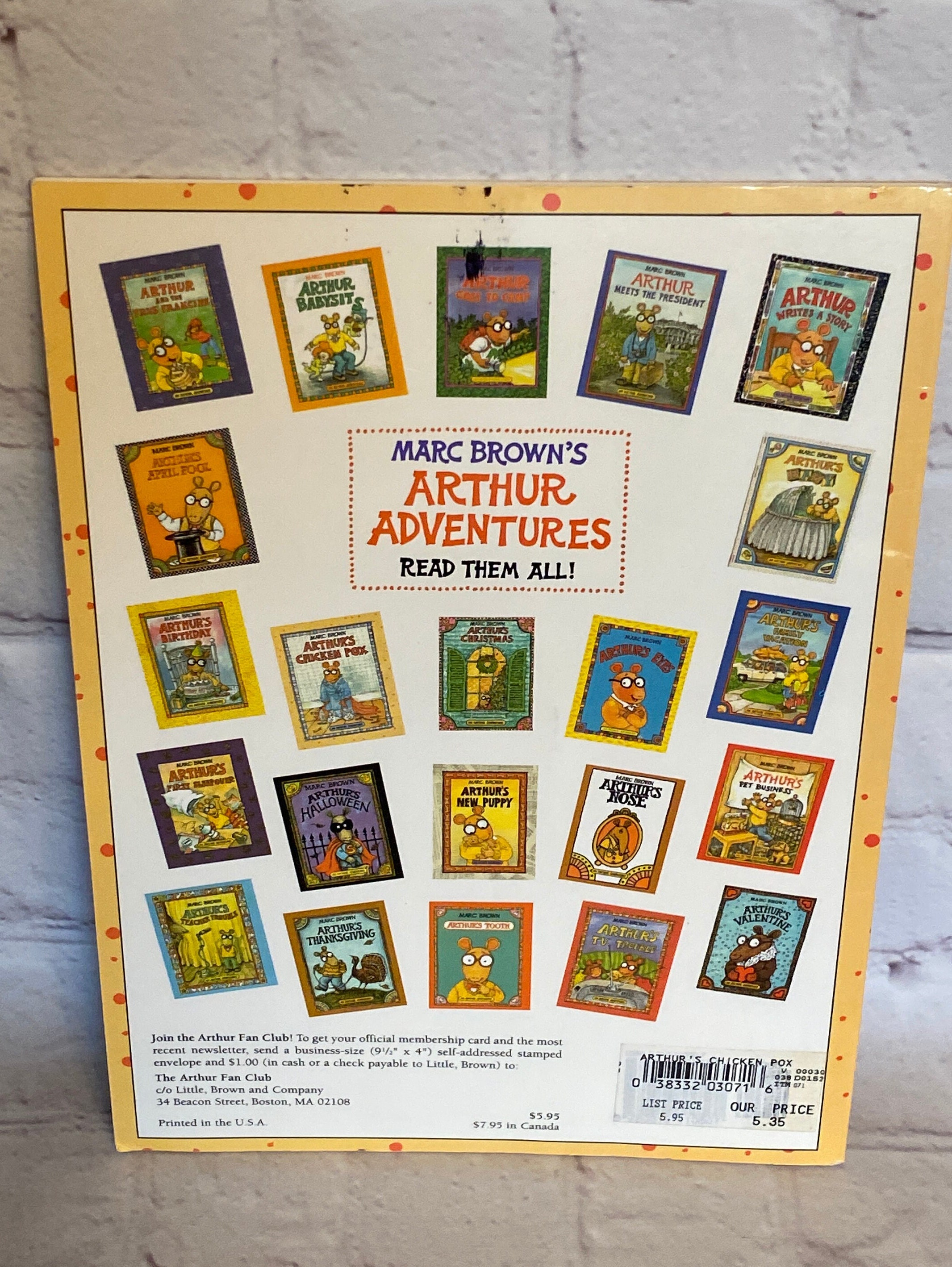 Arthur's Chicken Pox by Marc Brown 1994 Children's Softcover Book ...