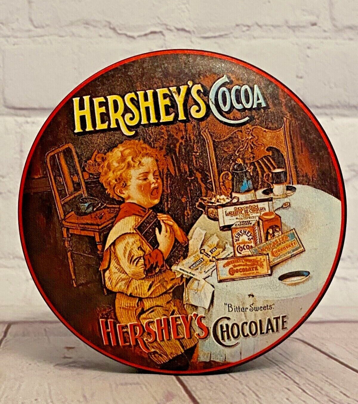 Hershey's Cocoa bitter Sweets Hershey's Chocolate Tin Round Container 2 ...