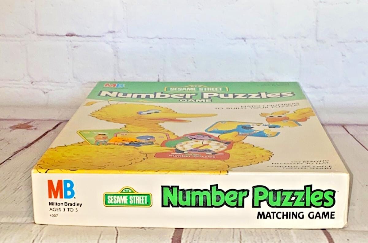 Vintage Sesame Street Number Puzzles Game | 1989 Milton Bradley - Etsy