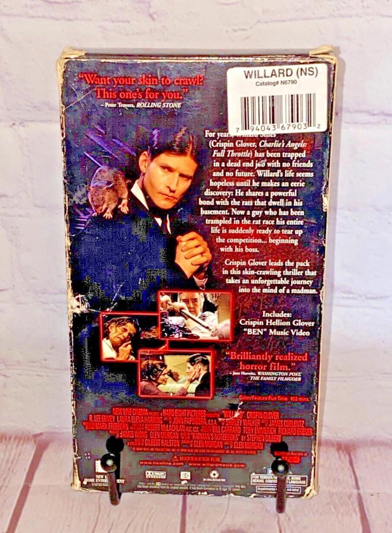 Willard VHS | New Line Home Entertainment, Crispin Glover - Etsy Australia