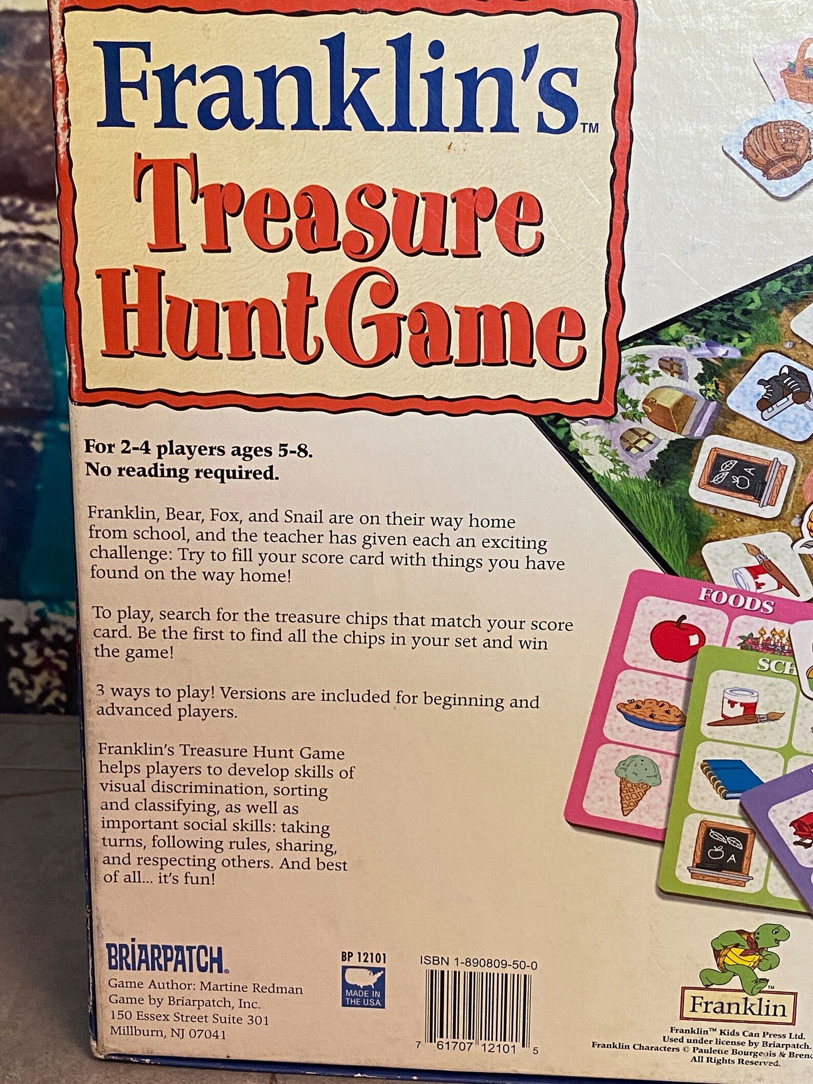Franklin's Treasure Hunt Game by Briarpatch 1986 | for 2 to 4 Players ...