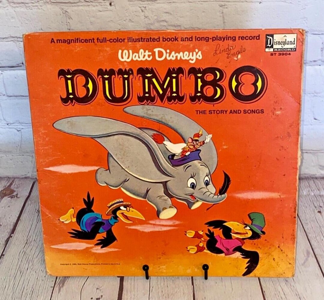 Walt Disney's "dumbo" Vinyl Record and Book by Disneyland Records 1965 ...