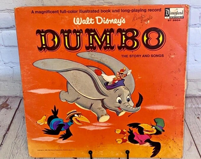Walt Disney's "dumbo" Vinyl Record and Book by Disneyland Records 1965 ...